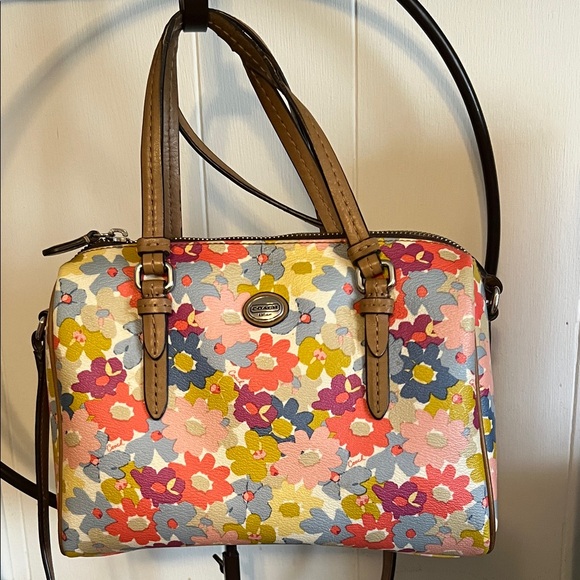 Coach | Bags | Coach Mini Bennett Peyton Multicolor Satchel Crossbody Top Handle | Poshmark
